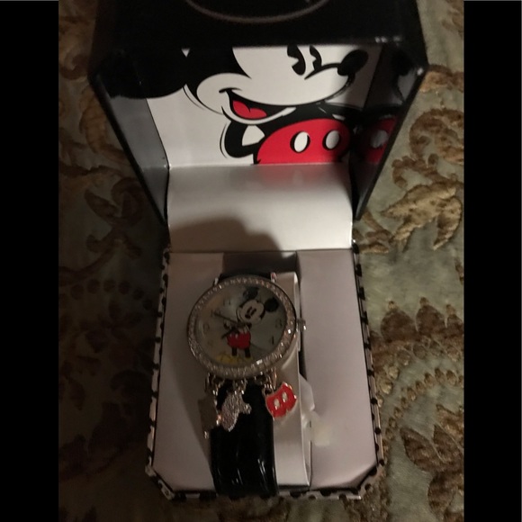 Disney | Jewelry | New Mickey Mouse Watch With Charms Rhinestone | Poshmark